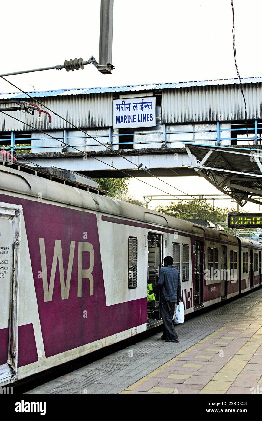 Marine lines railway station, Mumbai, Maharashtra, India, Asia Stock ...