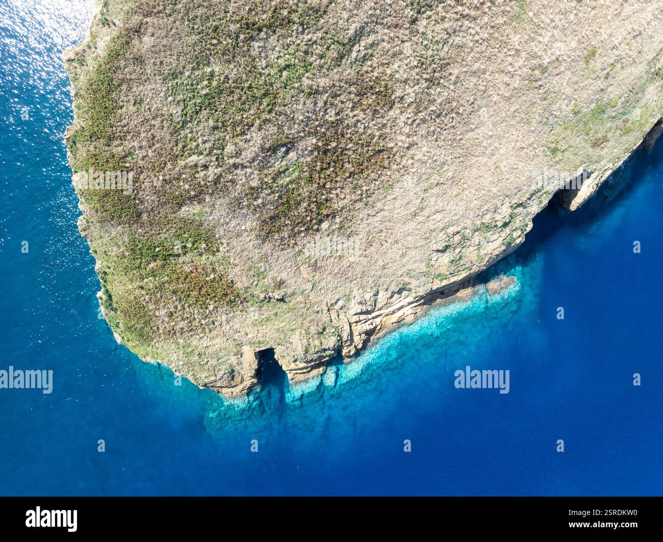 Small islets in coastline of Terceira Island in Azores called Ilheus ...