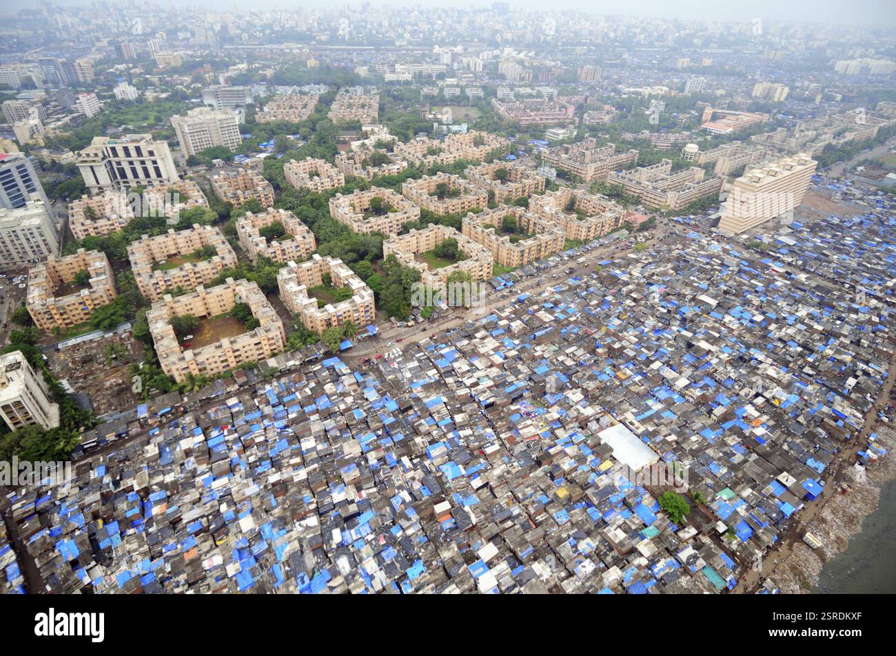 Aerial view of government colony, Bandra Khar, Bombay Mumbai ...