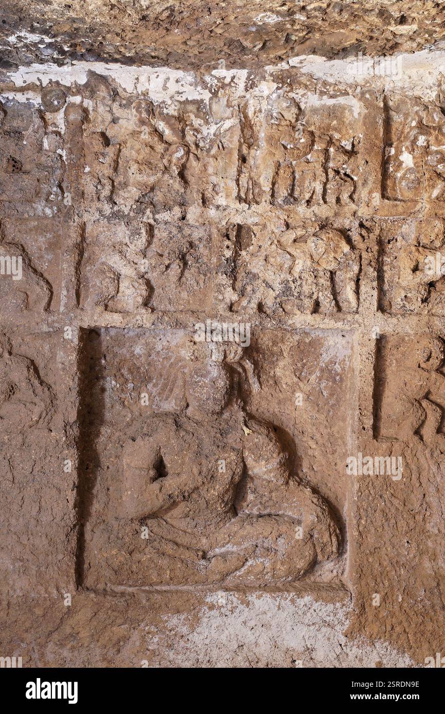 Natha Siddha with Gorakshanatha in large panel on wall, Gaur Lena ...