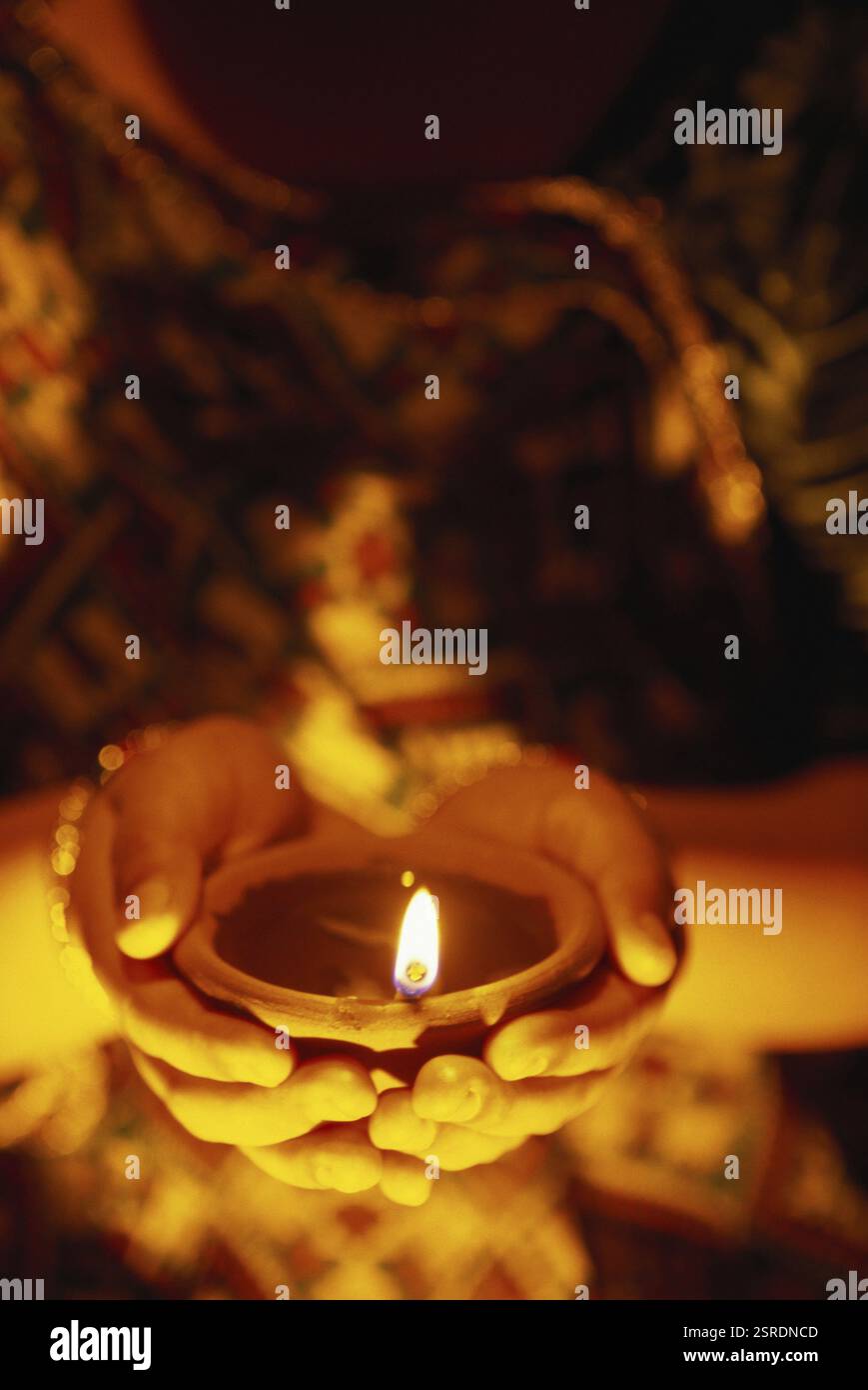 Diwali deepawali festival, diya in hand palm, India MR#201 Stock Photo ...