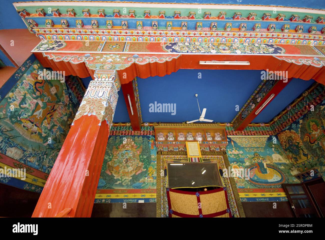 Wall paintings at Entrance of Sakya monastery, Defraud, Uttaranchal ...