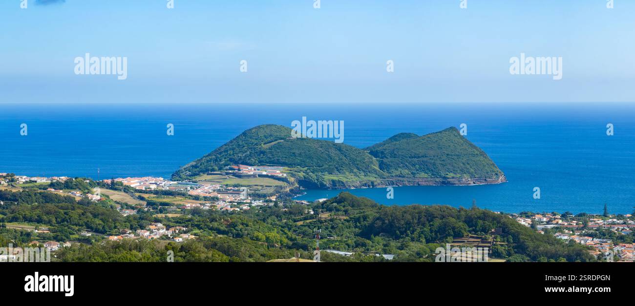 Small islets in coastline of Terceira Island in Azores called Ilheus ...