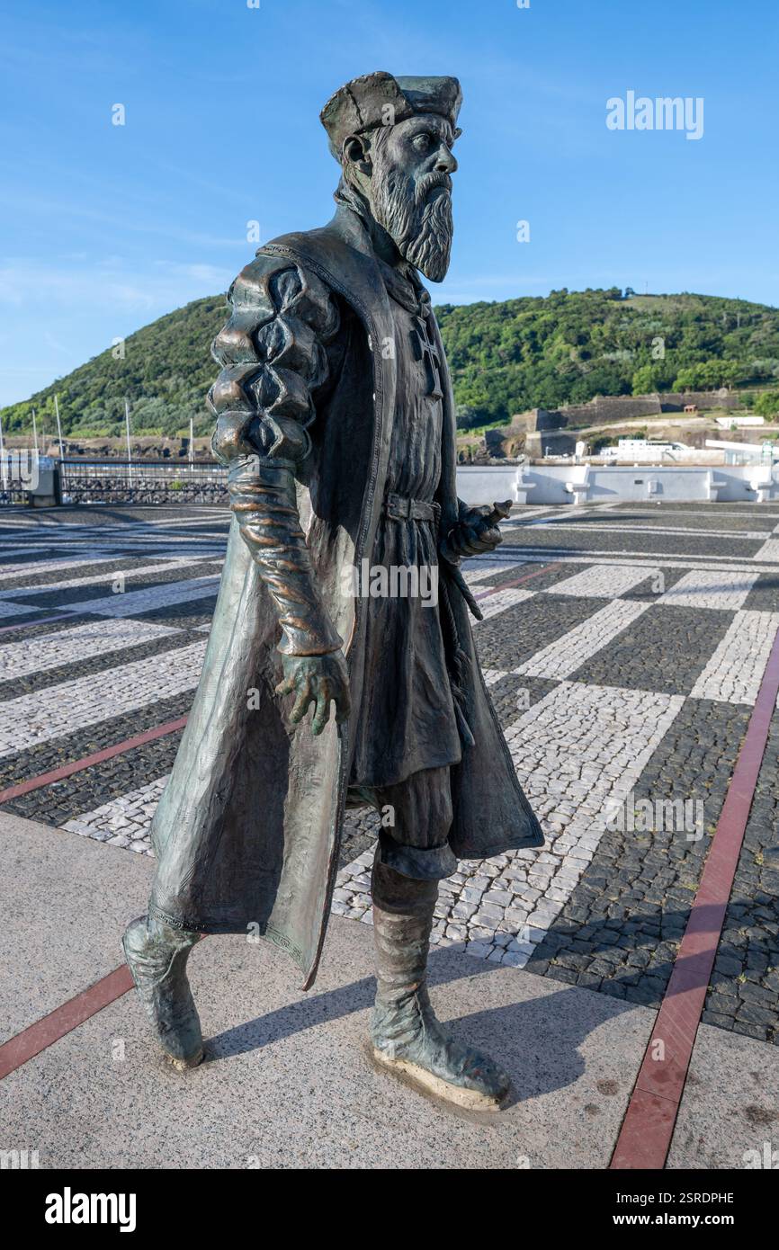 Statue of Vasco de Gama by artist Duker Bower on Terceira Island ...