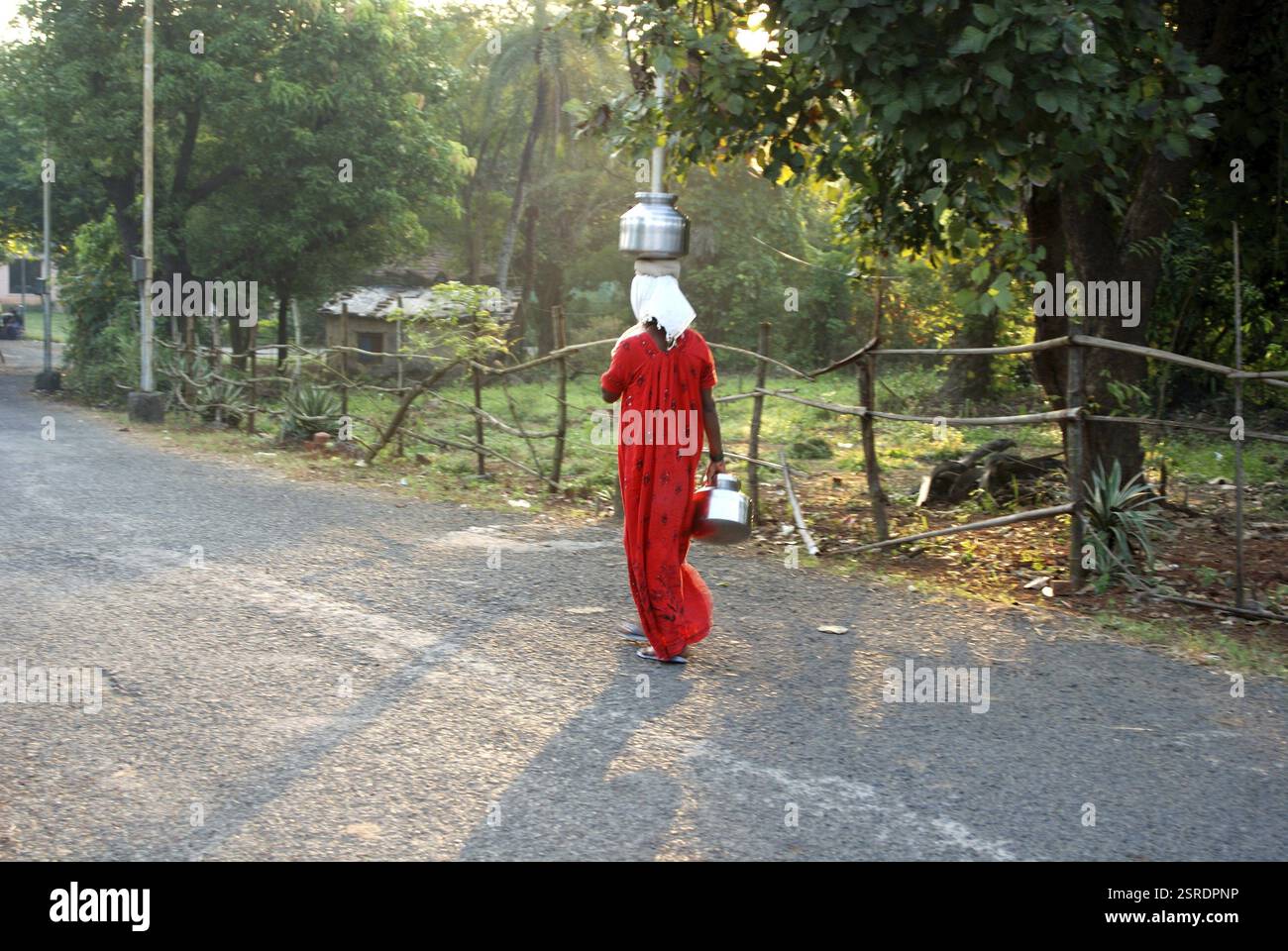 Lady carrying water pot on head in Uttan, Bombay Mumbai, Maharashtra ...