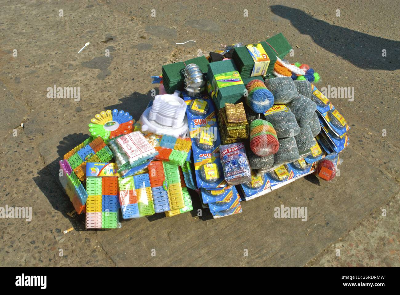 Plastic ware on road, New Market, Dhaka, Bangladesh, Asia Stock Photo ...
