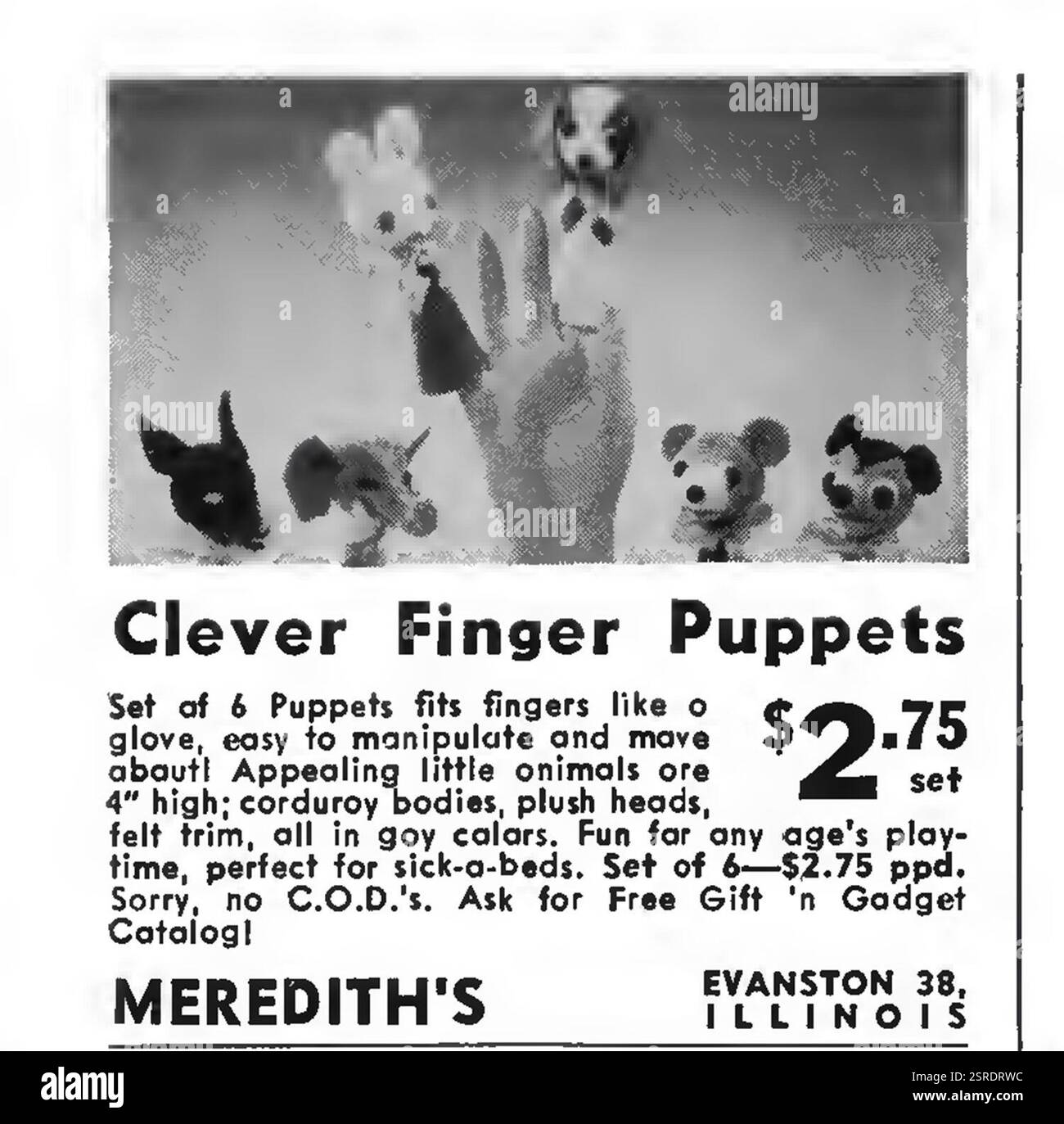 1960 US Meredith's Clever Finger Puppets ad Stock Photo - Alamy
