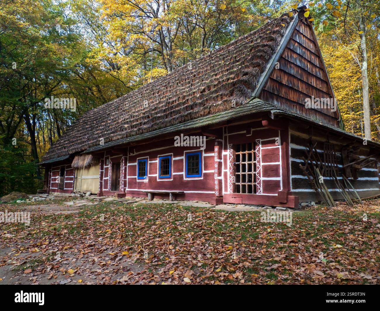 Sanok, Poland - Sep, 2022: Folk architecture open-air museum. Cottage ...