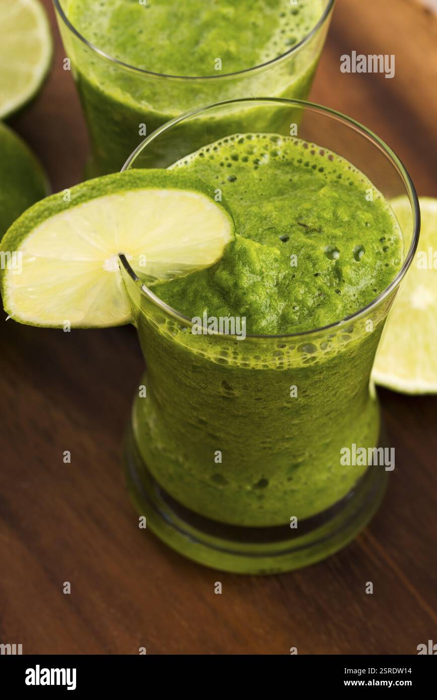 Healthy green drink, vegetable juice Stock Photo - Alamy