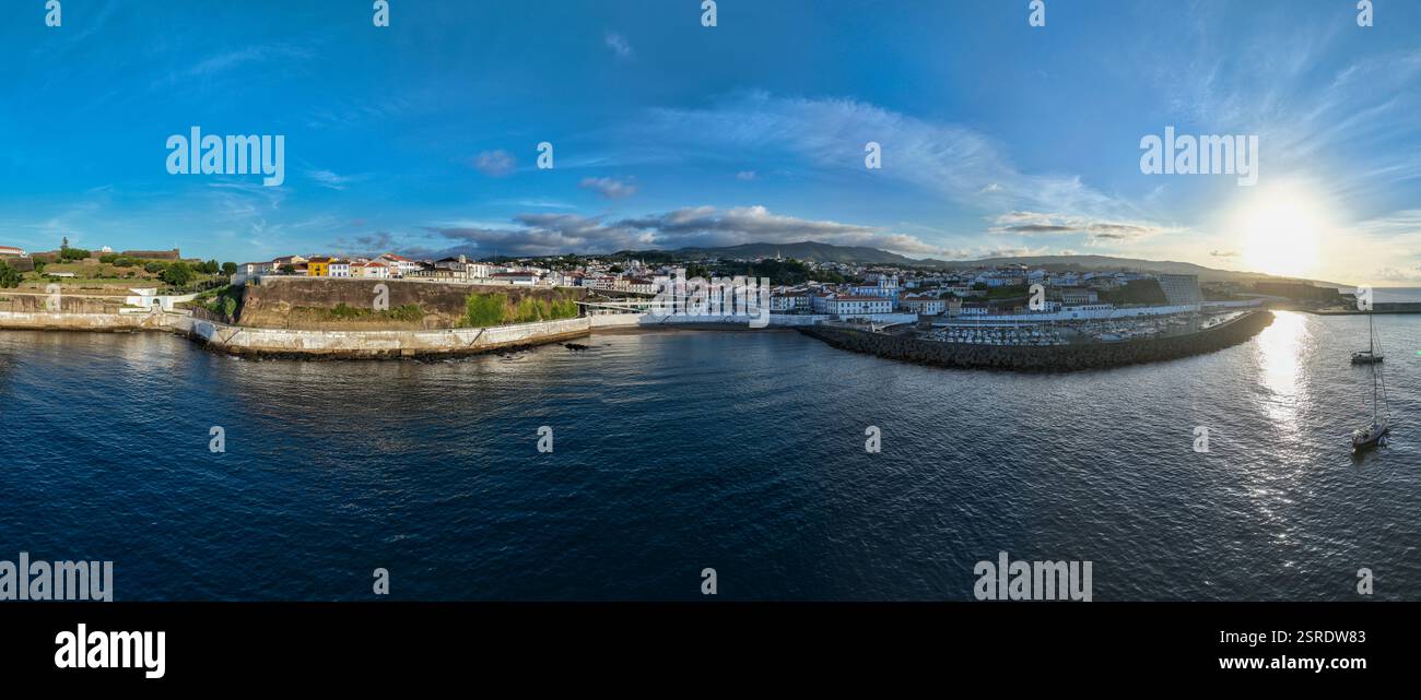 Aerial view of Prainha Bathing Area (Zona Balnear da Prainha) in Angra ...