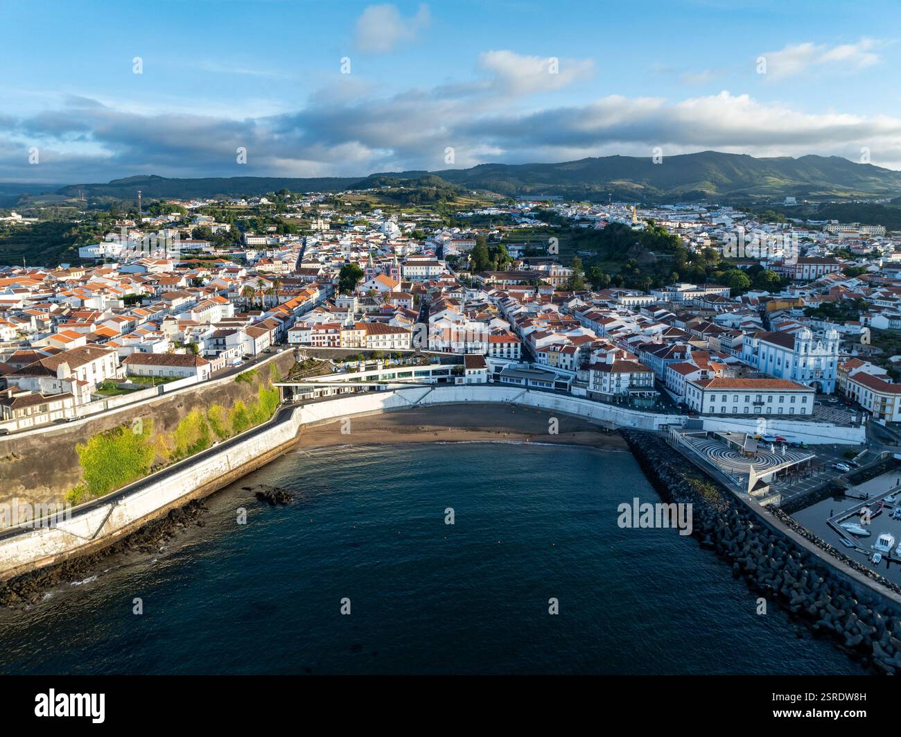 Aerial view of Prainha Bathing Area (Zona Balnear da Prainha) in Angra ...