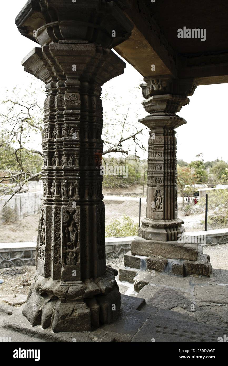 Stone pillar in Iyeshwareshware Shiva temple, Sinner Sinnar, Nasik ...