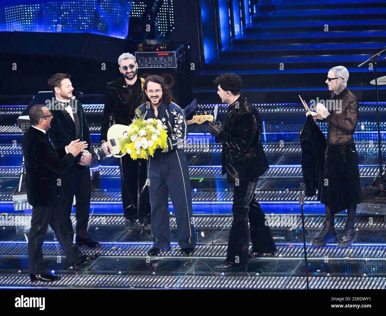 Sanremo, 75th Italian Song Festival 2025 - Fifth Evening. Final. In the photo Stash and The ...