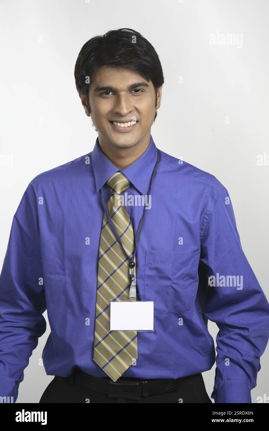 Executive wore Identity card with strap around neck MR#687M Stock Photo ...