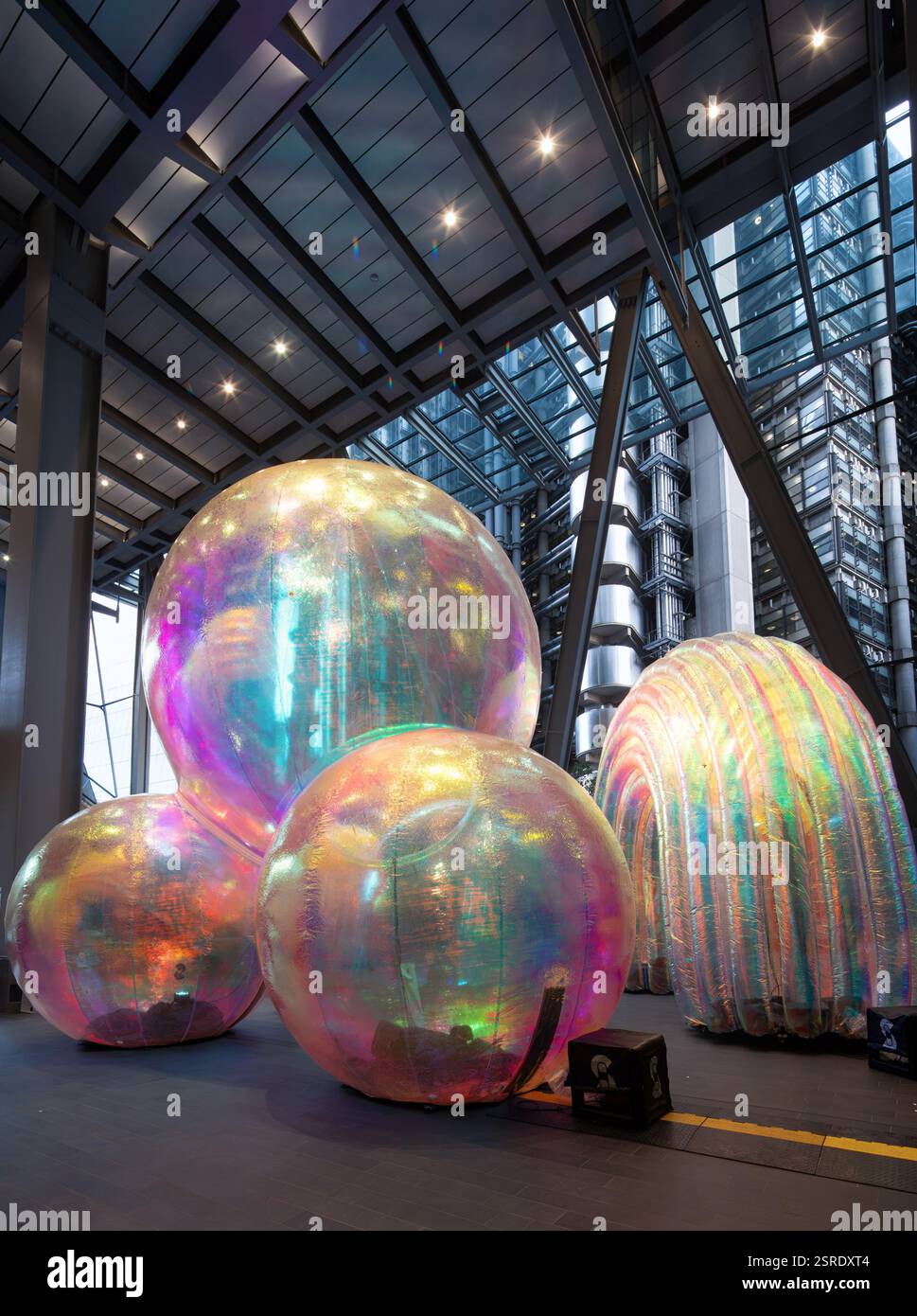 Inflatable spheres, art installation, at the Leadenhall Building ...