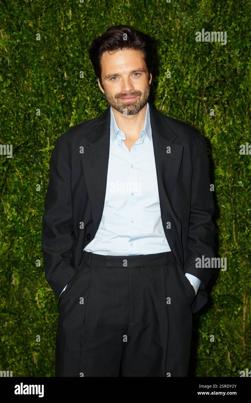 Sebastian Stan arriving for the Charles Finch and Chanel pre-Bafta ...