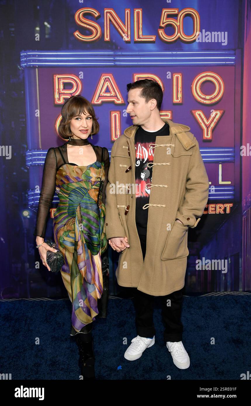 Andy Samberg, right, and wife Joanna Newsom attend the SNL50: The ...