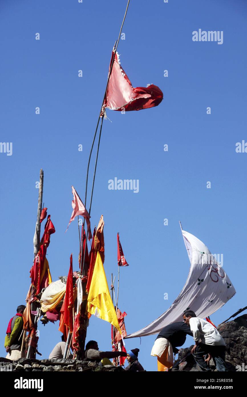 Holy flags Kedarnath Uttarakhand India Asia Stock Photo - Alamy