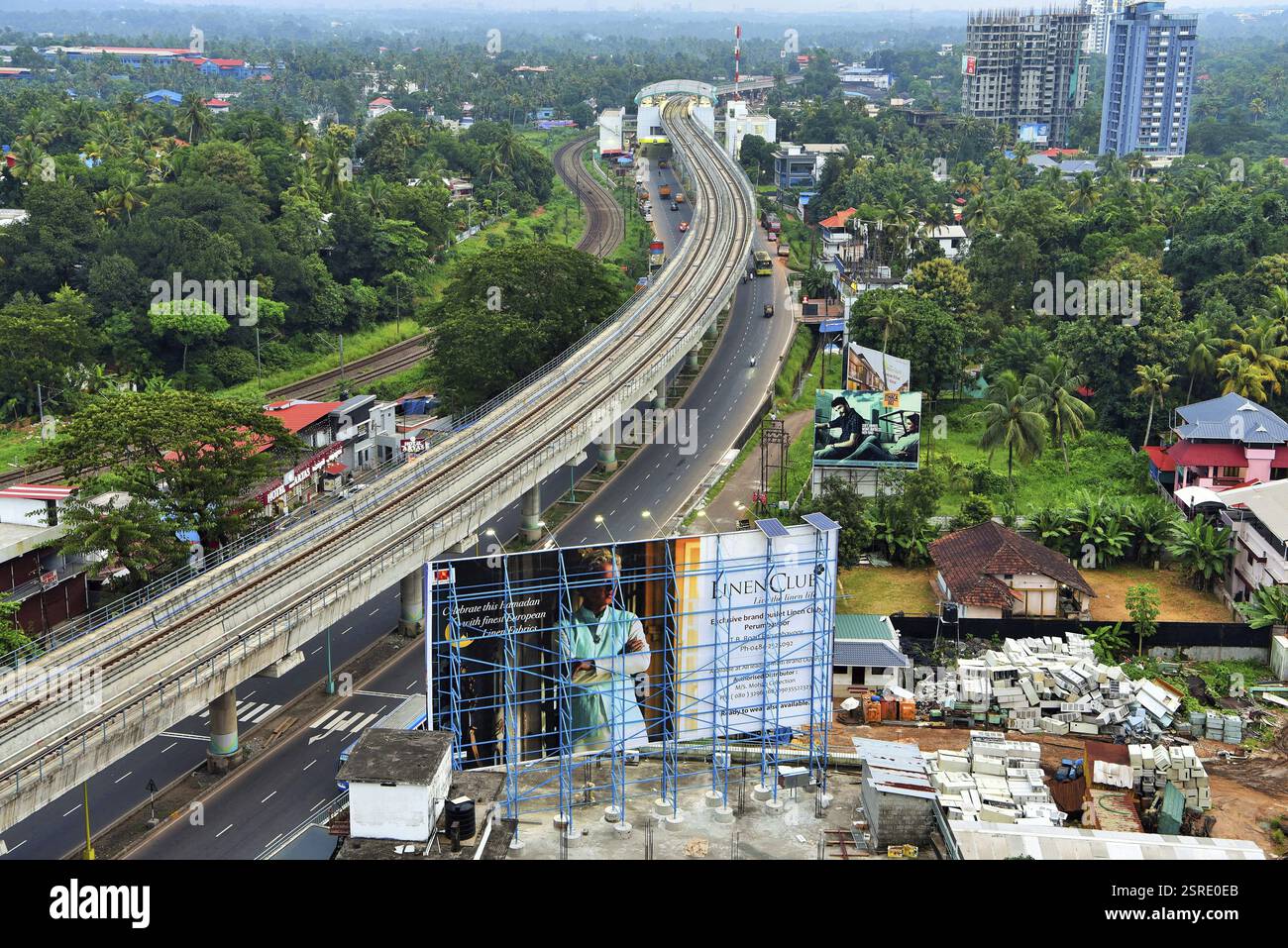 Kochi Metro railway line in Cochin, Kochi, Kerala, India, Asia Stock ...