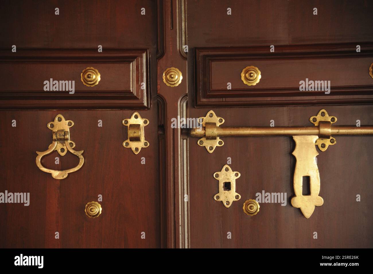 Decorative Brass Latch of house door, India, Asia Stock Photo - Alamy