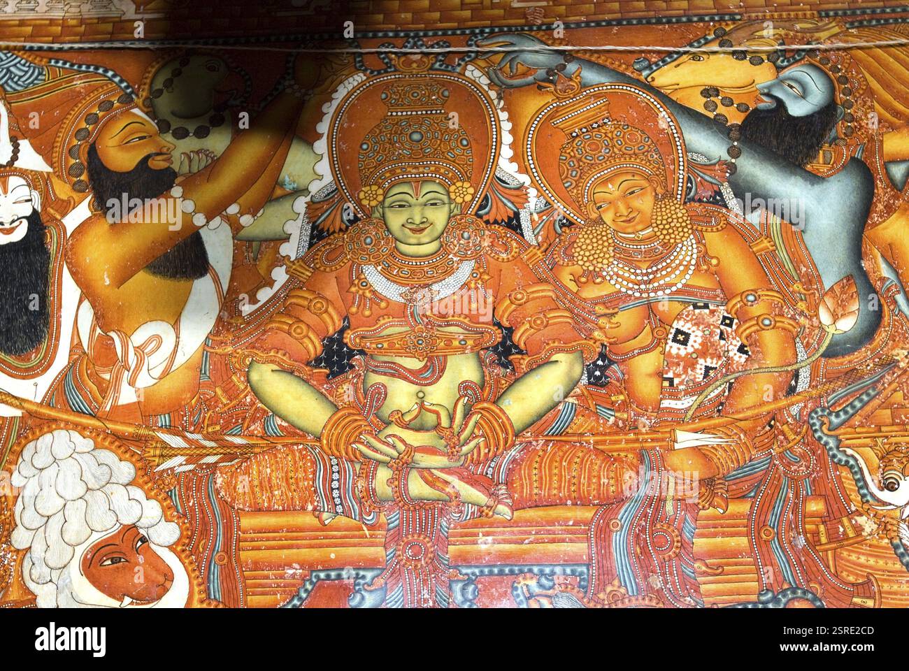 Mural paintings depict frolics of krishna and hindu epics at ...