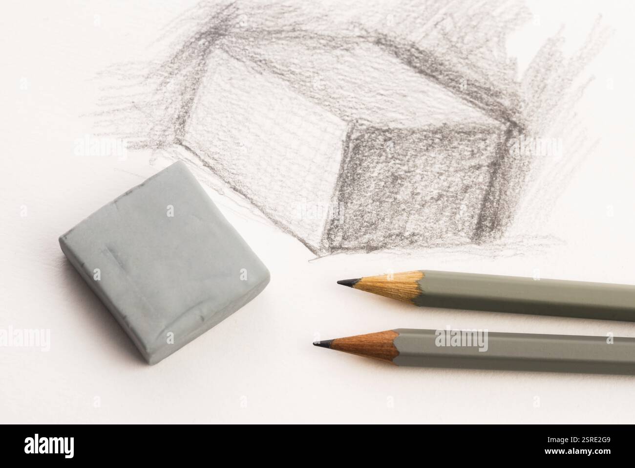 Drawing of artist by pencil on paper Stock Photo - Alamy