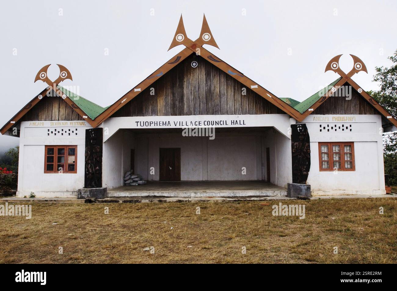Council hall in touphema tourist village at kohima, Nagaland, North ...