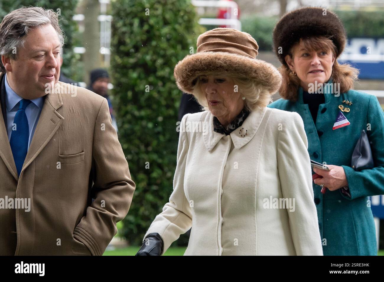 Ascot, Berkshire, UK. 15th February, 2025 Queen Camilla was at Ascot ...