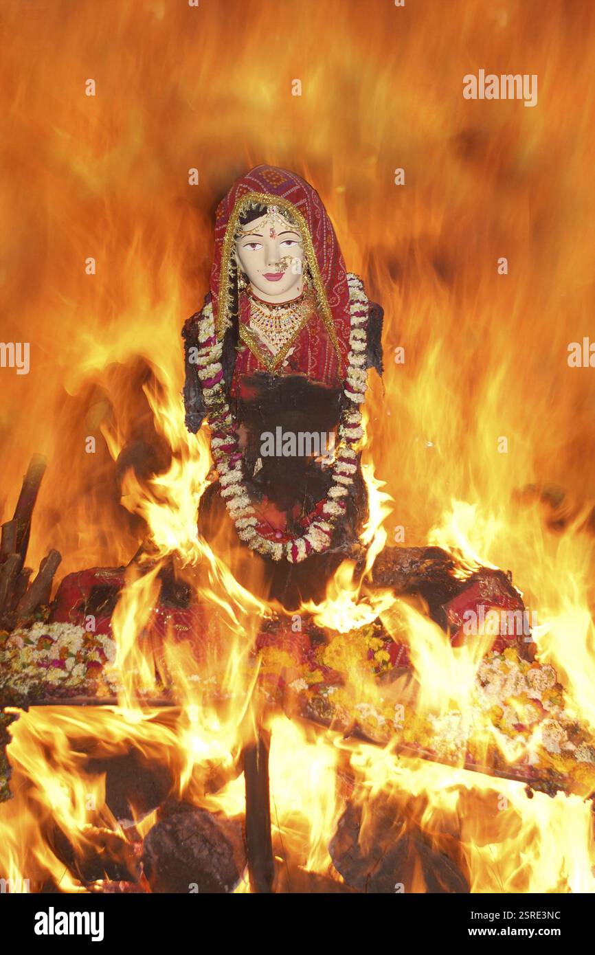 Holika and prahlad in holika dahan, Jodhpur, Rajasthan, India, Asia ...