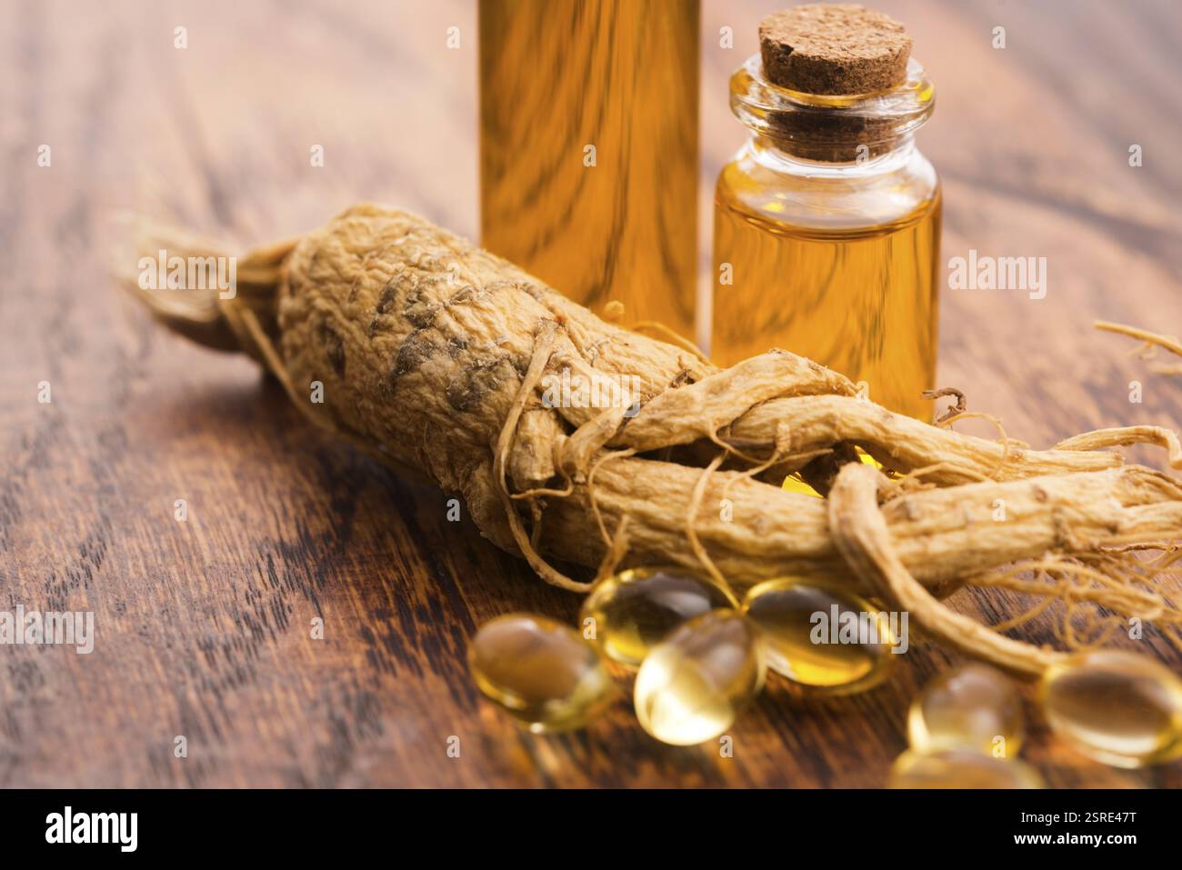 Extract of ginseng root Stock Photo - Alamy
