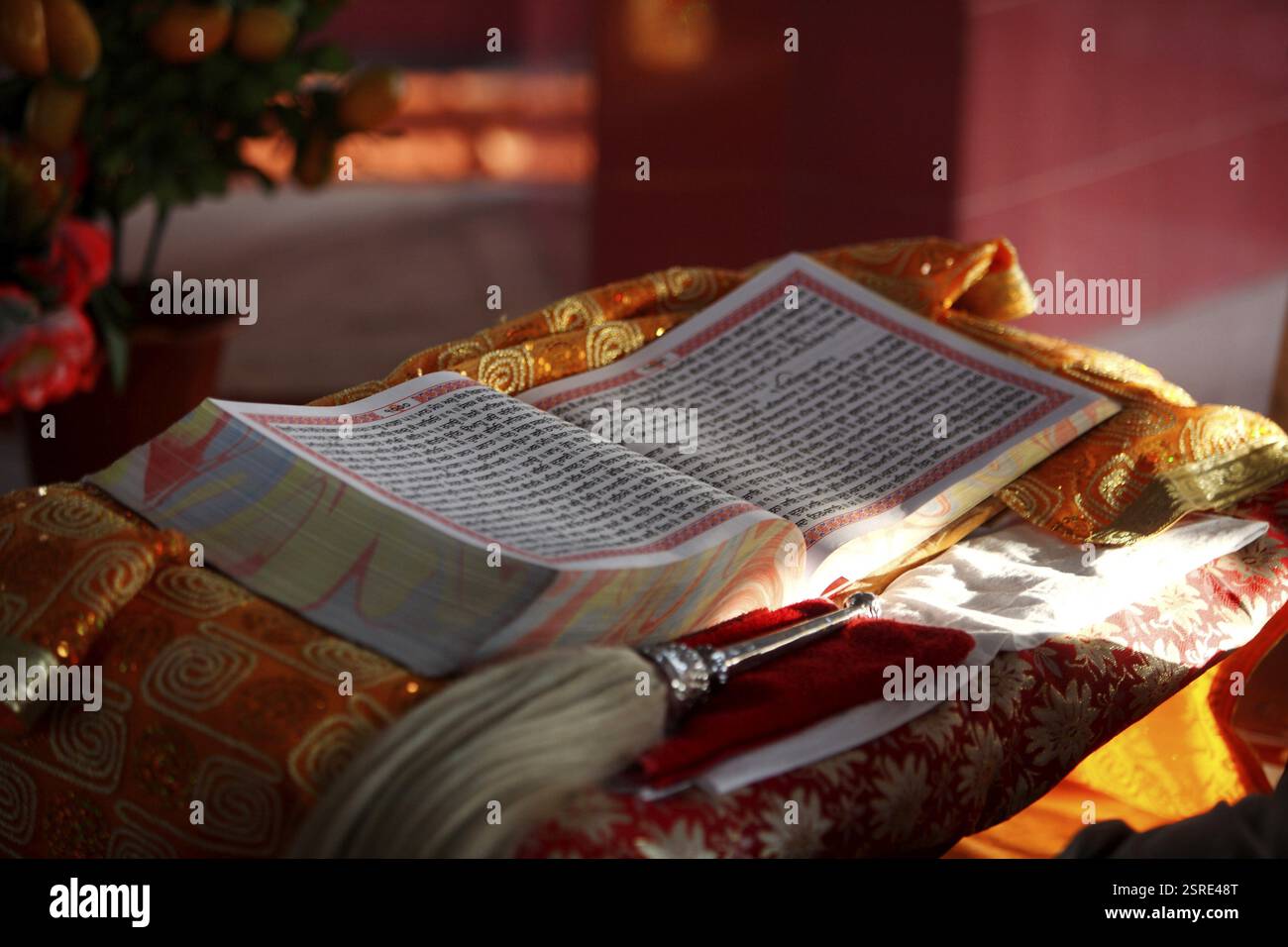 Holy Guru Granth Sahib inside Guru Tegh Bahadur sahib gurudwara at Baba ...