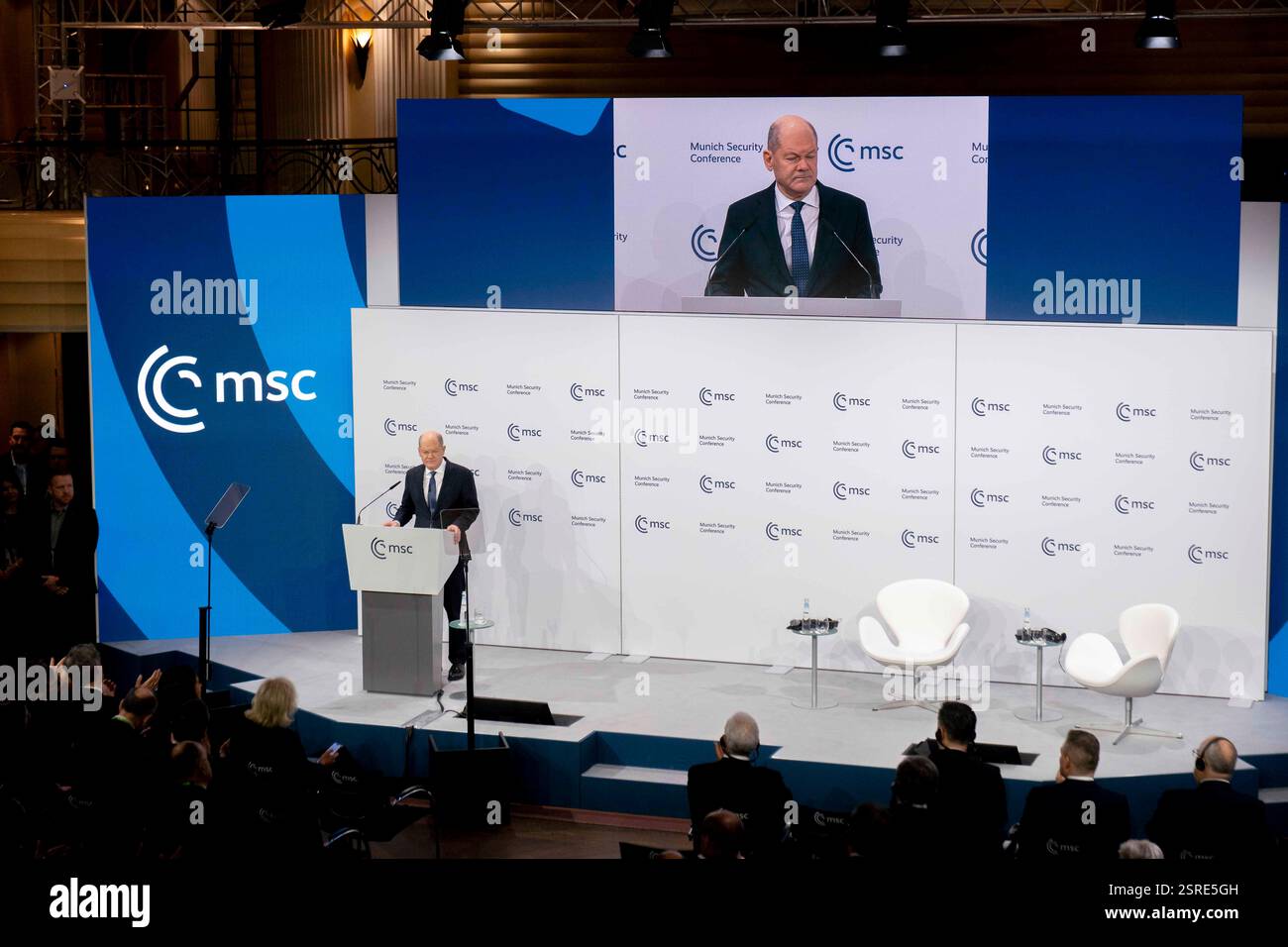 Munich, Bavaria, Germany. 15th Feb, 2025. OLAF SCHOLZ, Federal ...