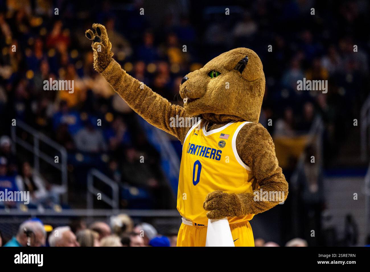 Pittsburgh, Pennsylvania, USA. 15th Feb, 2025. Pitt Panthers mascot Roc ...
