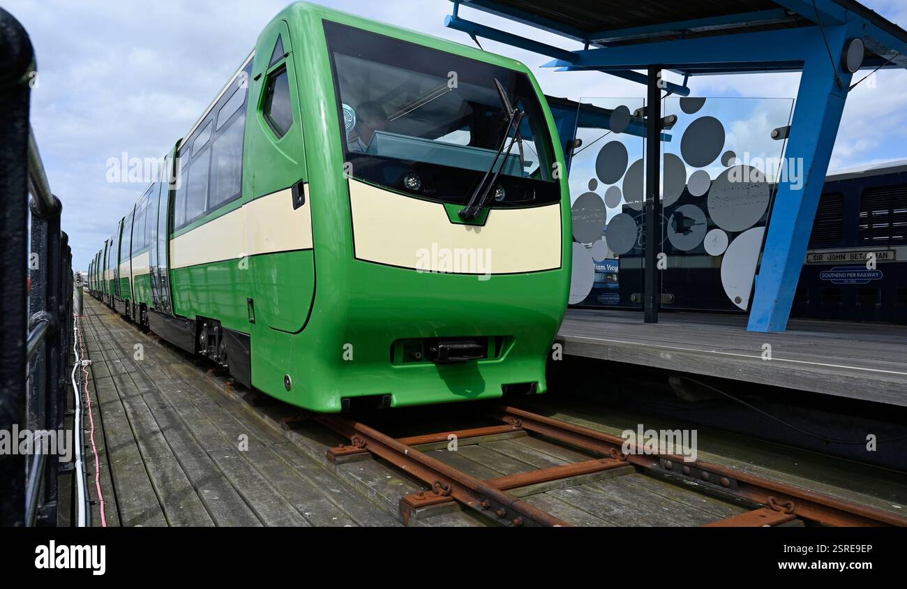 Pier Train at the Pier Head station on the longest pleasure pier in the ...