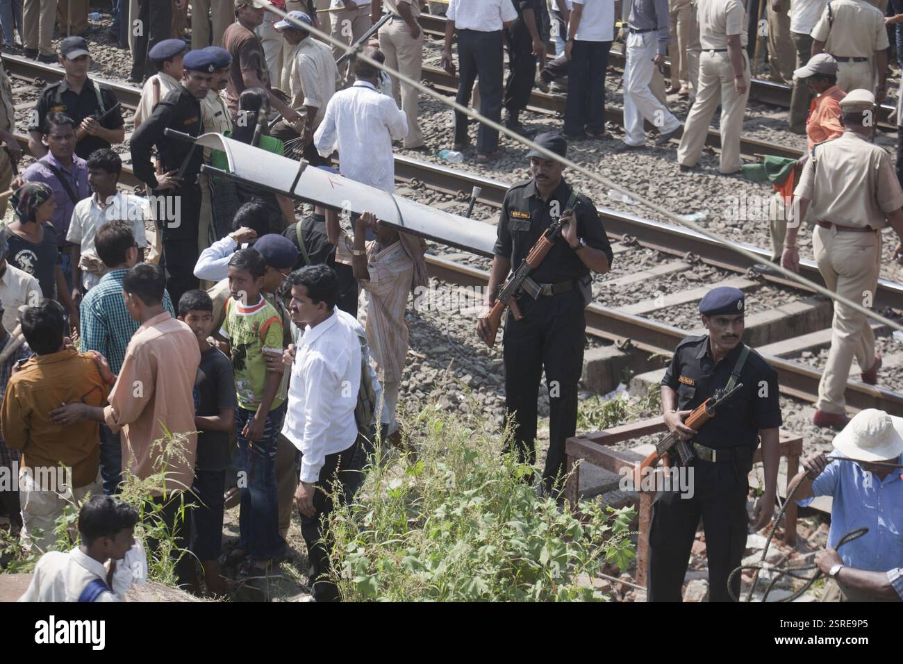 Security forces deployed water pipeline collapse over train, thane ...
