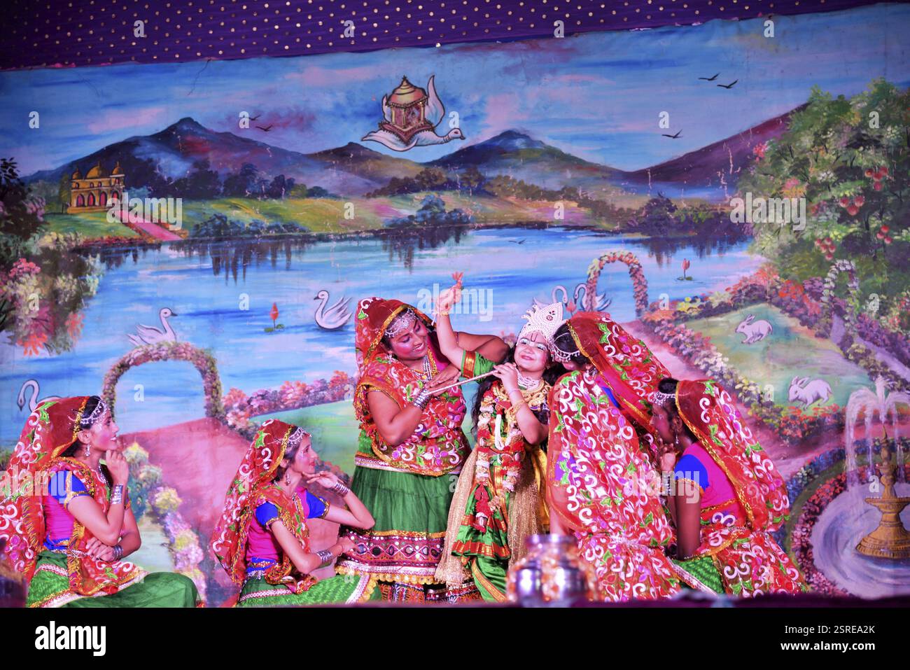 Radha Krishna stage show, Valsad, Gujarat, India, Asia Stock Photo - Alamy