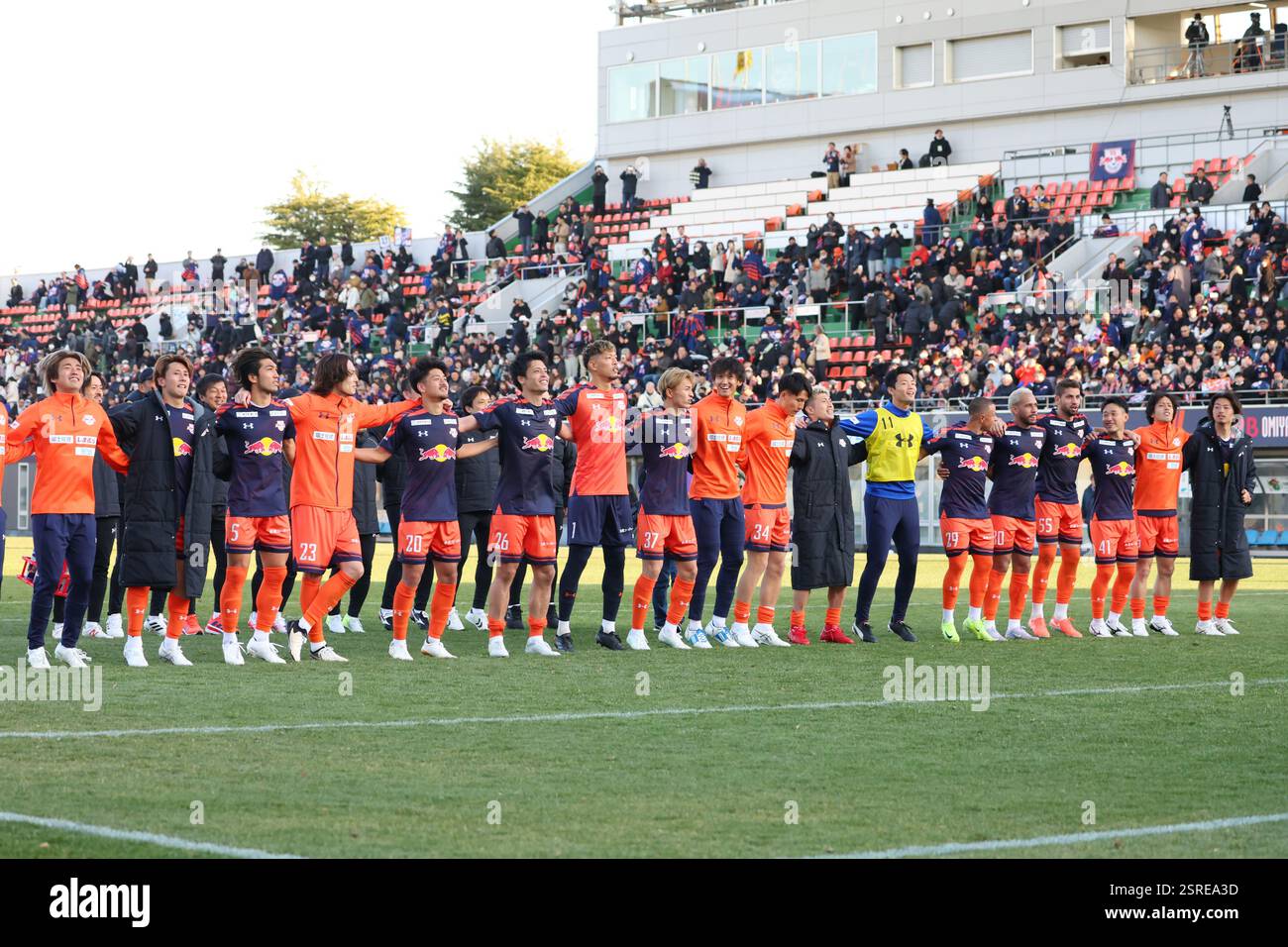 Saitama, Japan. 15th Feb, 2025. RBRB Omiya Ardija team group Football/Soccer : 2025 J2 League ...