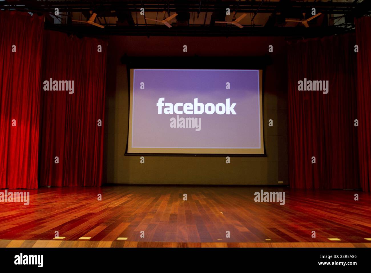 Facebook on projector screen, mumbai, maharashtra, india, asia Stock ...