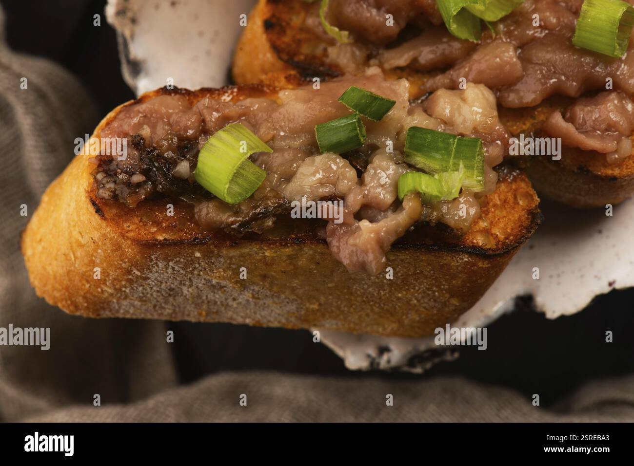 Homemade Roasted Beef Bone Marrow with toast Stock Photo - Alamy