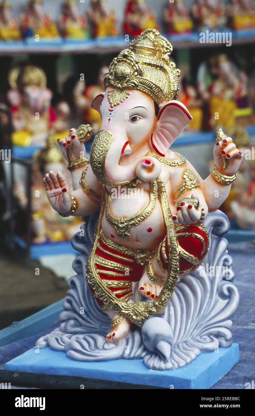 Ganesh ganpati festival, elephant headed god idol on mounted on bird ...