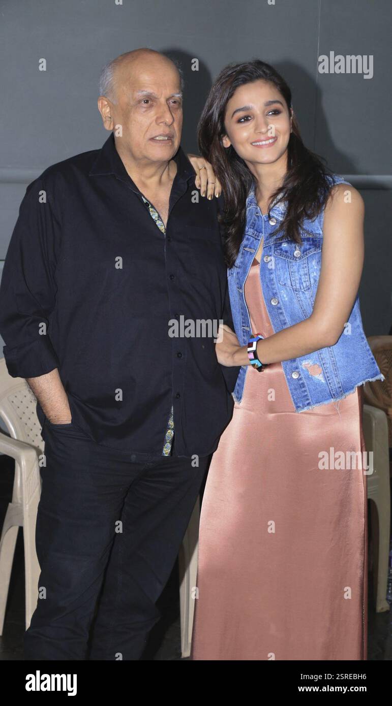 Bollywood filmmaker Mahesh Bhatt and actor Alia Bhatt on sets of Colors ...