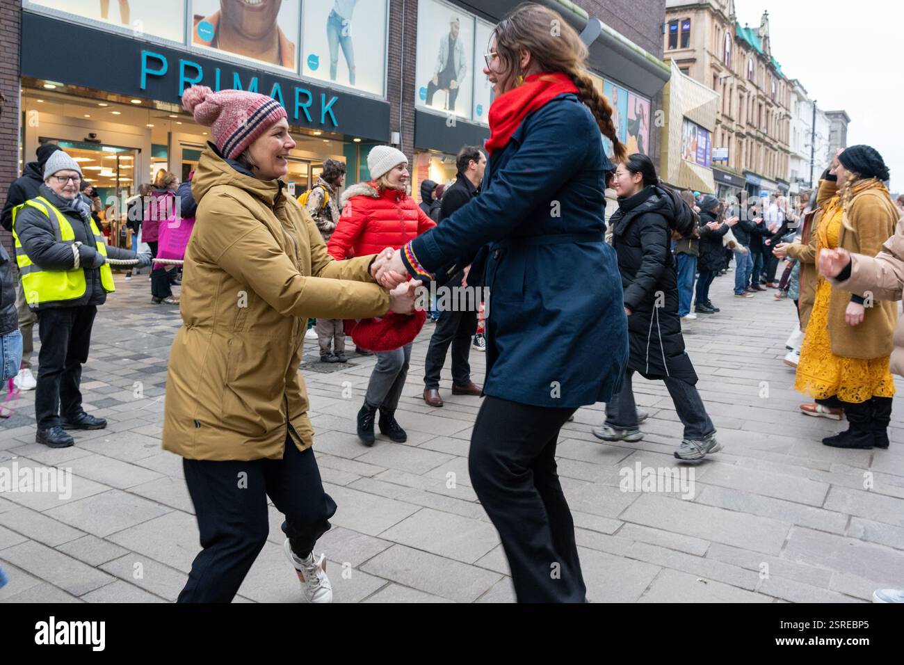 Glasgow, UK. 15th Feb, 2025. Highland dancers, Caragh MacKinnon and ...