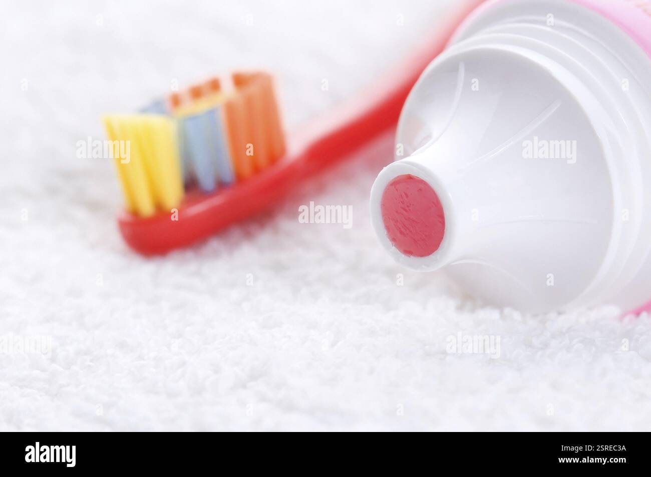 Strawberry tooth paste Stock Photo - Alamy
