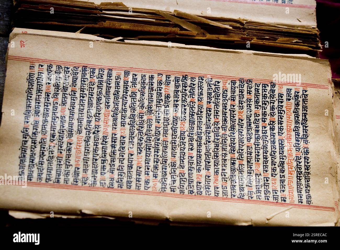 Antique hand script book of Hindu Stock Photo - Alamy
