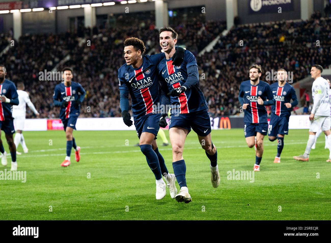 Toulouse, France. 15th Feb, 2025. Fabien Ruiz Celebrating his Goal with ...