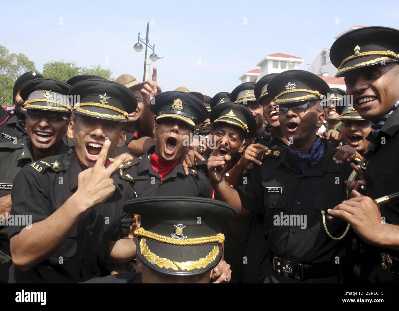 Cadets celebrate after The Passing Out Parade for Cadets of Officers ...