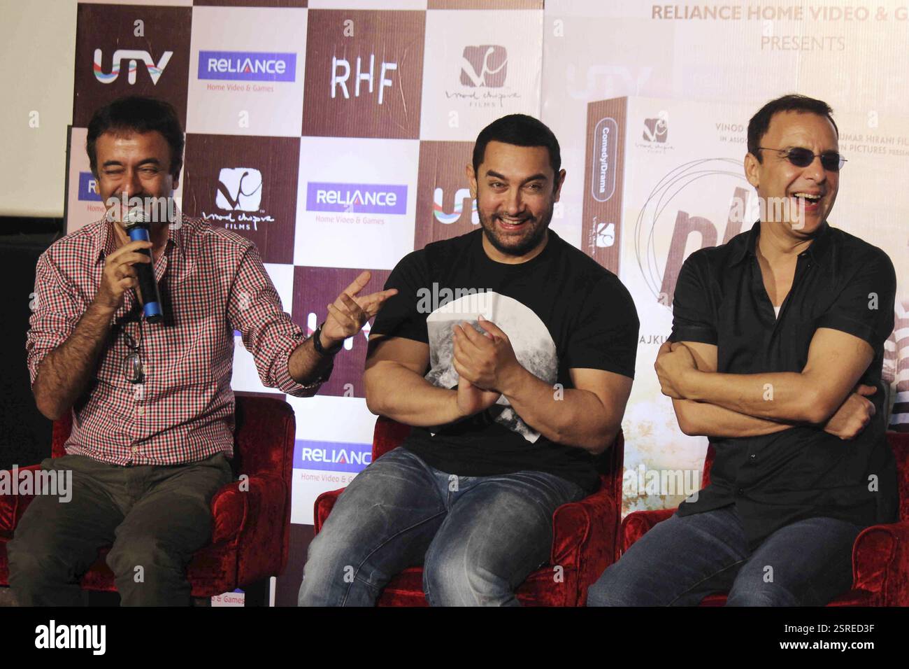 Bollywood filmmaker Rajkumar Hirani, actor Aamir Khan and filmmaker ...