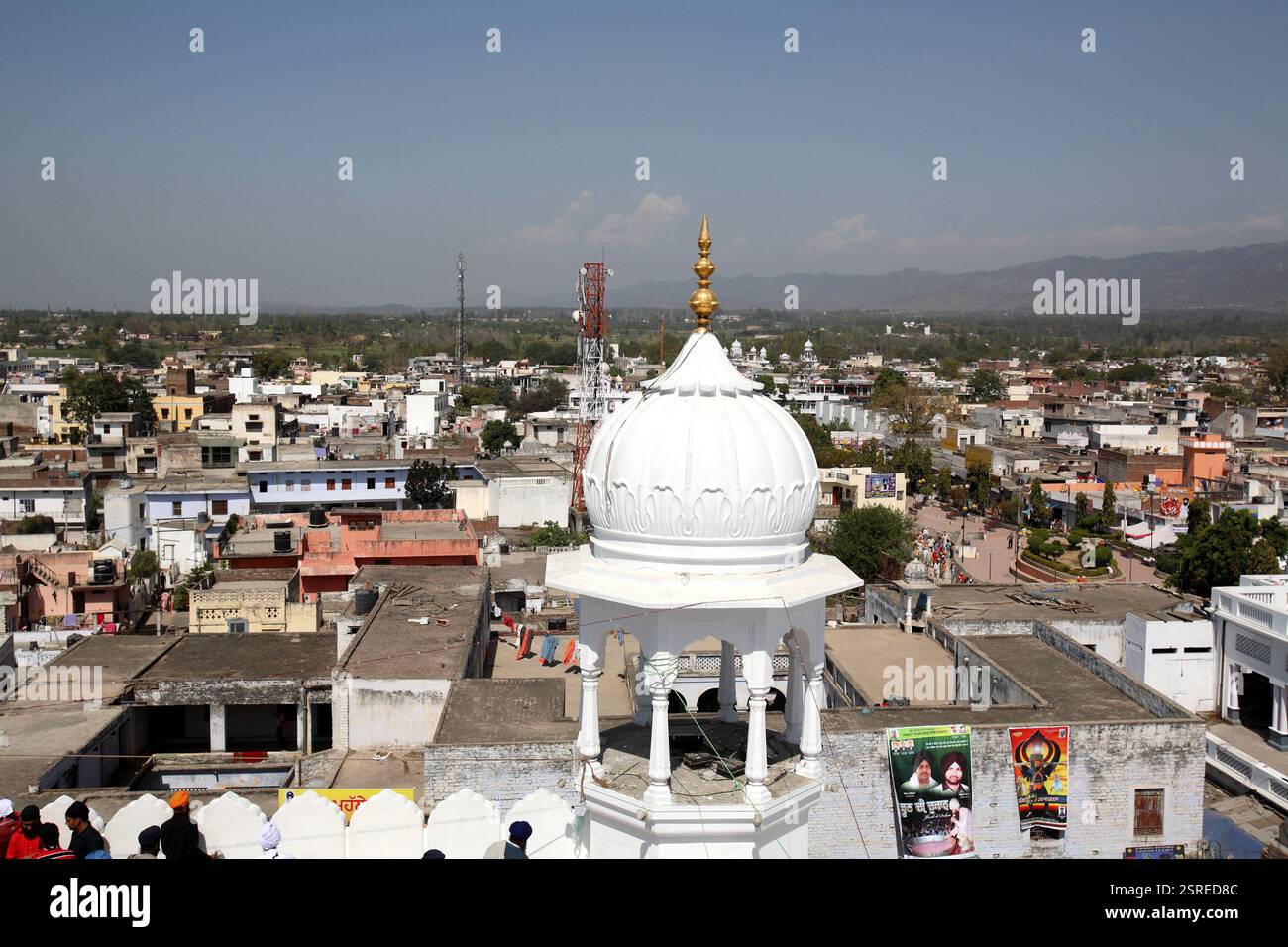 Aerial view of Anandpur Sahib gurudwara in Rupnagar district in Punjab, India, Asia Stock Photo ...