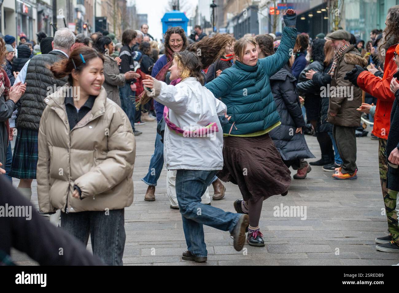 Glasgow, UK. 15th Feb, 2025. Highland dancers, Caragh MacKinnon and ...
