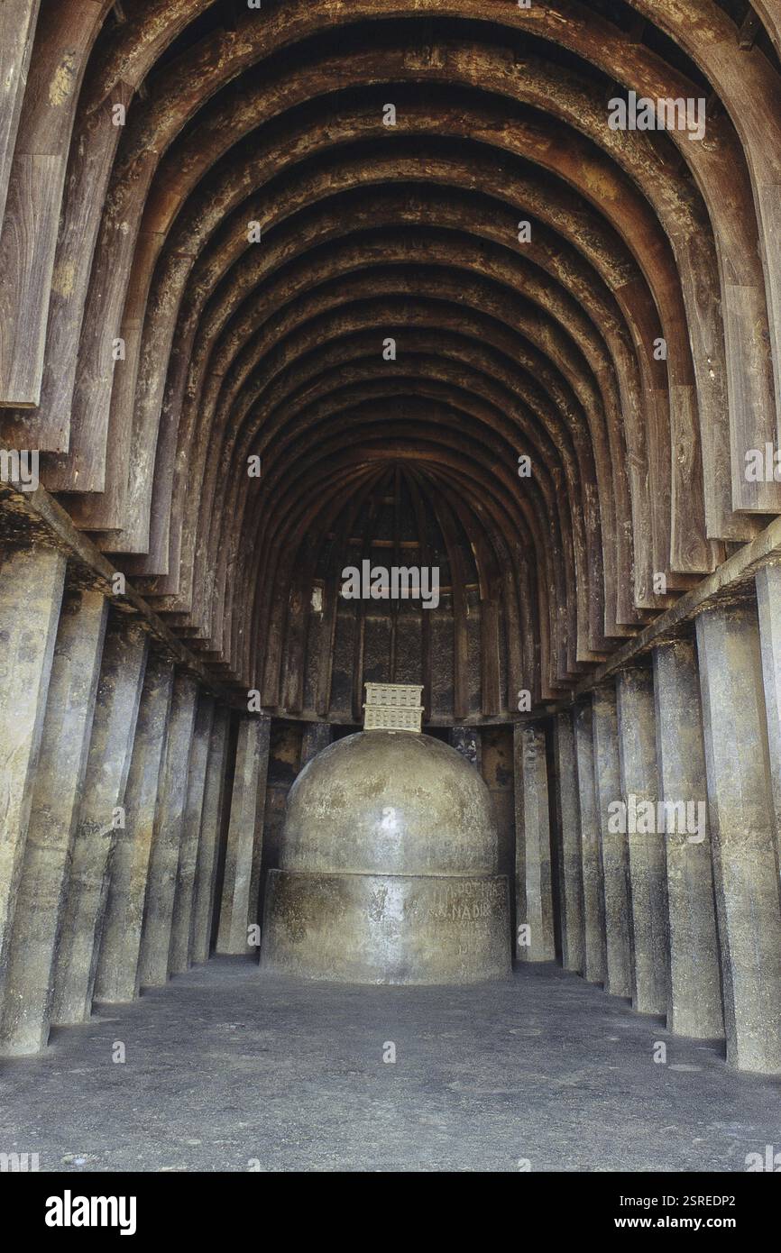 Interior of the Chaitya Hall, Karla Caves, Lonavala, Maharashtra, India ...